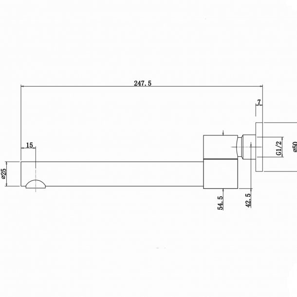 LUCID Round Black Bathtub/Basin Swivel Wall Spout